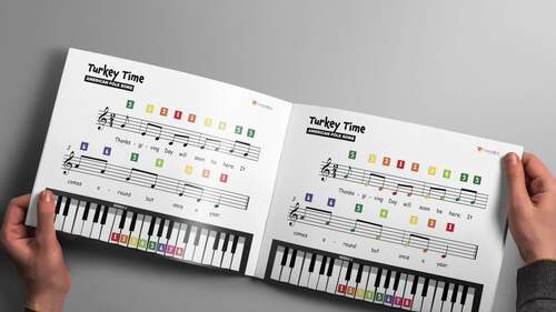Turkey Time - Thanksgiving Song | Piano Sheet Music | Play-by-Numbers