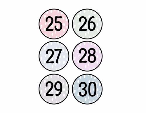 Printable Number Labels, Calendar Numbers, Cubby Numbers, Numbers