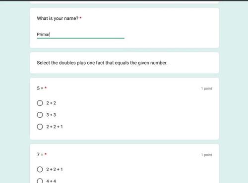 2nd Grade Math Addition and Subtraction within 20 Google Form ...