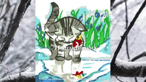 Winter Kitten Color By Numbers Painting Printable Kit Christmas by ...