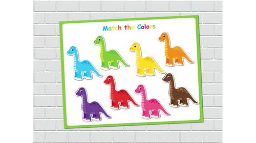 Dinosaur Color Matching Activity for Kids, Toddler Color Printables