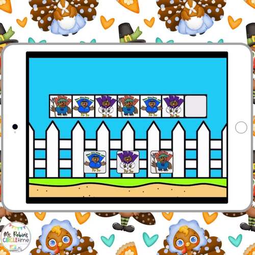 Turkey Patterns - Pattern Activity for Preschoolers - Boom Cards