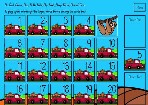 Digital Fall Pumpkin Articulation Memory Game for Speech Therapy