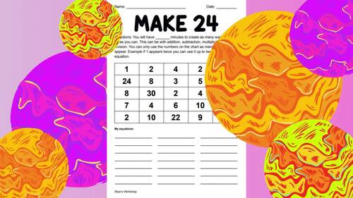 MAKE 24 MATH GAME BUNDLE by Skye's Workshop | TPT
