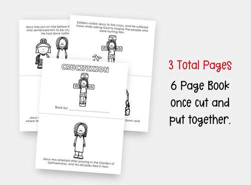 Crucifixion Bible Mini Book Craft Activity for Easter Sunday School