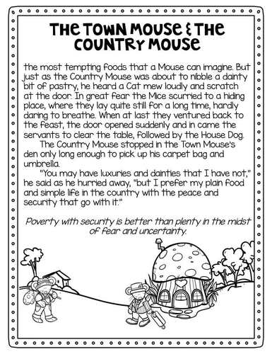 Story Elements & Theme- The Town Mouse & The Country Mouse - Digital ...