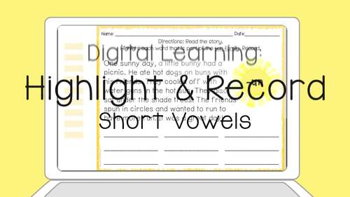Digital Short Vowel Word Work Activity for Google Slides™ | TPT