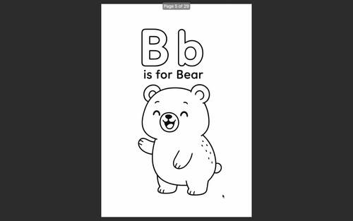 ABC Animal Coloring Page–A to Z with English Word Coloring Pages for Kids