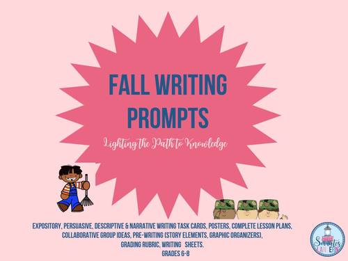 Fall Writing Prompts for Grades 6-8 by Socrates Lantern | TPT