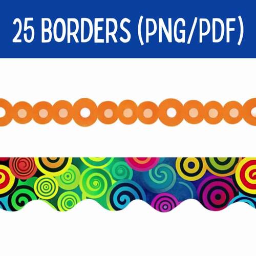 Vibrant Watercolor Paint Printable Bulletin Board Border Classroom Decor