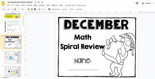 BUNDLE of Digital Math Spiral Reviews for Google Classroom: Daily Math ...