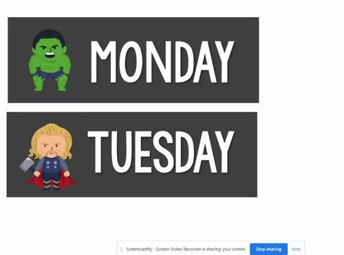 SUPERHERO Calendar Set - Superheroes Theme Classroom Decorations