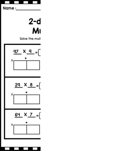 Partial Product Multiplication Worksheets | 2 digit by 1 digit ...