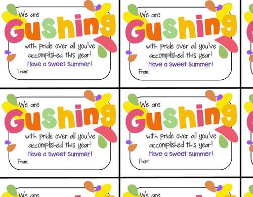 Cute Fruit Gushers End of Year Gift Tag-We're gushing with pride over ...