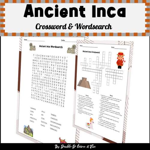 Ancient Inca Crossword & Wordsearch 5-10 MorningWork Social Studies Ancient