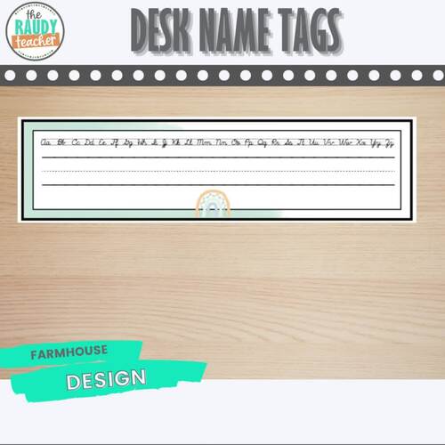 Name Desk Plates | Name Desk Tags | Cursive Writing | Math Tools | Boho ...