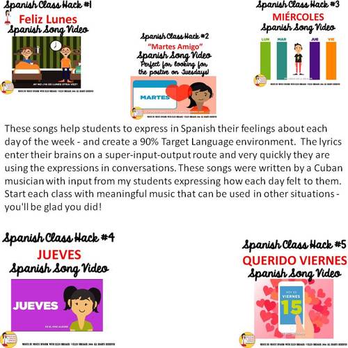 Perfect Pre-Class Routine - Spanish Musical Video lunes - viernes!