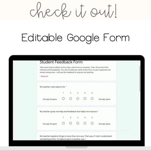 Student Feedback Survey | Editable Google Form by Inside the Gifted ...