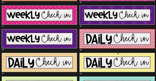 Daily & Weekly Check In Headers for Google Forms [Polka Dot Edition]
