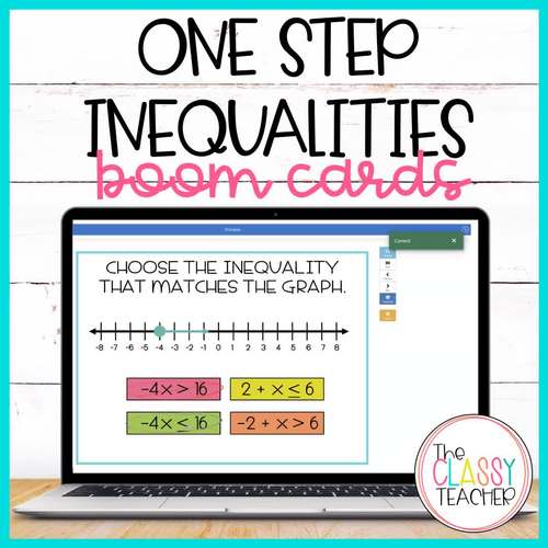 One Step Inequalities Boom Cards by The Classy Teacher | TPT