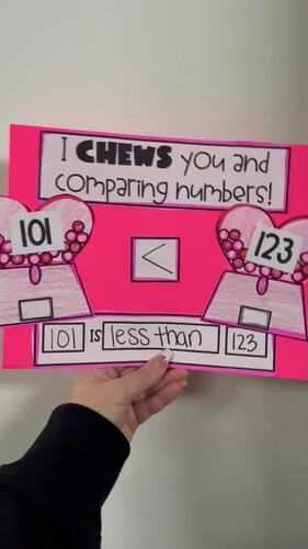 Valentine Comparing Numbers Math Craft by The Teaching Diva Corner