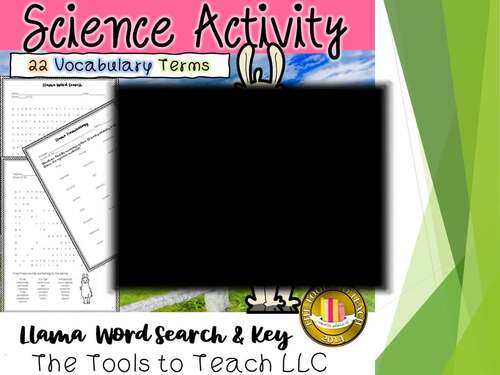 22 Llama Vocabulary Word Search and Key Low Prep Grades 4th-6th | TPT