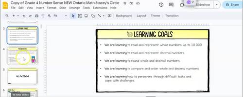 Grade 4 Number Sense NEW Ontario Math Digital Slides and Worksheets