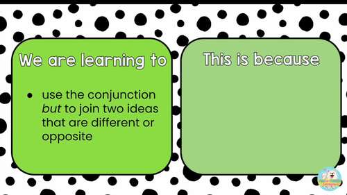 The Writing Conjunctions - Because, But, So | Digital Slides Revolution