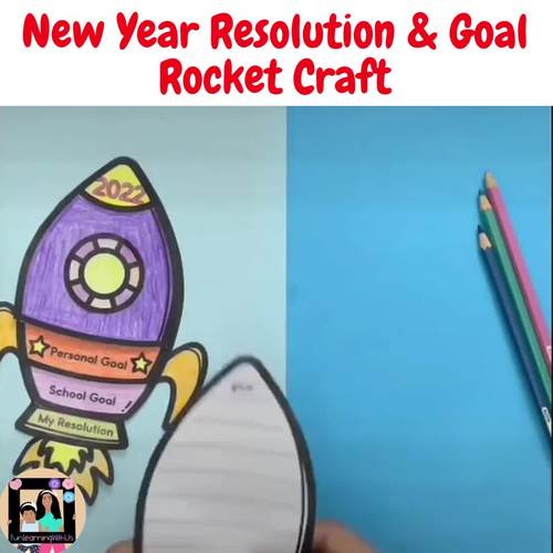 New Year 2026 Craft Activity Resolution & Goal Setting Bulletin Board Décor