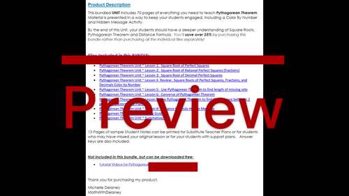 Bundle ~ Pythagorean Theorem Unit by MathWithDelaney | TPT