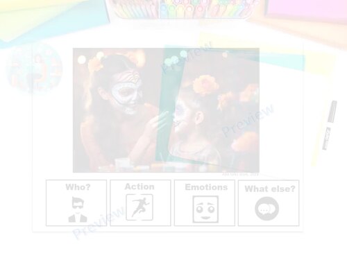 Halloween picture scenes speech therapy | WH questions by ABA talks store