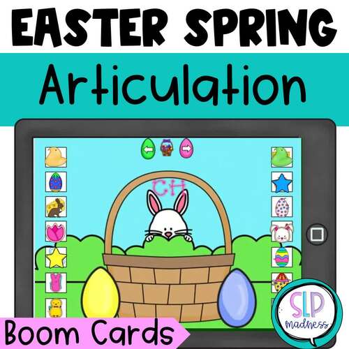 Easter Articulation Boom Cards l Speech Therapy Articulation Decorate a ...