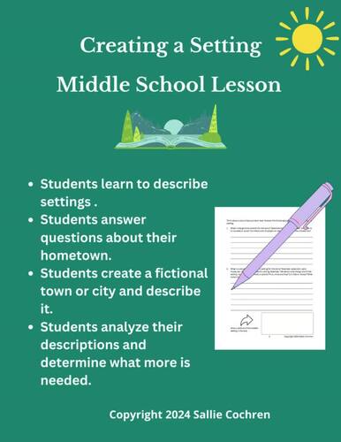 Creating a Setting (Middle School Creative Writing Resource) | TPT
