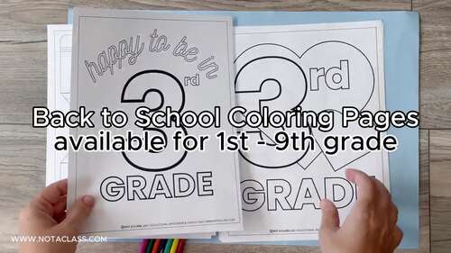 3rd Grade Back to School Coloring Pages Activity & Posters | First Day ...