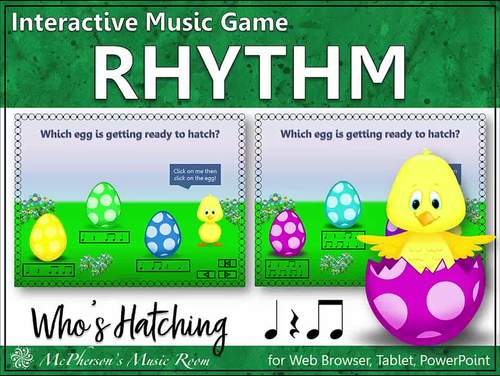 Spring Music | Eighth Notes Interactive Rhythm Game {Who's Hatching}