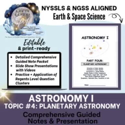 Astronomy I- Topic #4 - Planetary Solar System (NYSSLS, Earth and Space ...