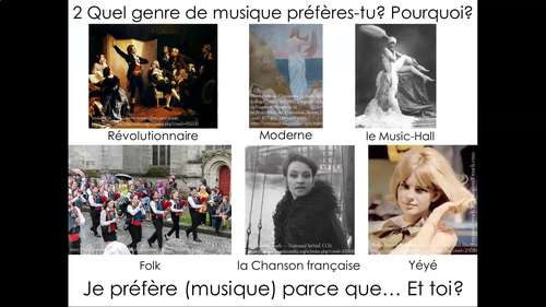 French Music Interpersonal Speaking Performance Task Conversation No Prep