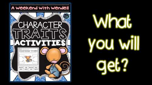A Weekend With Wendell Character Trait Activities by Glistening Gems