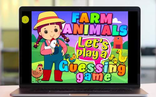 Farm Animals Guessing game and Fun facts Powerpoint game with sound effects