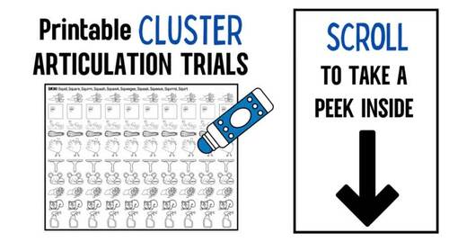 Complex Cluster Articulation Paint Pen Sheets for Speech Therapy