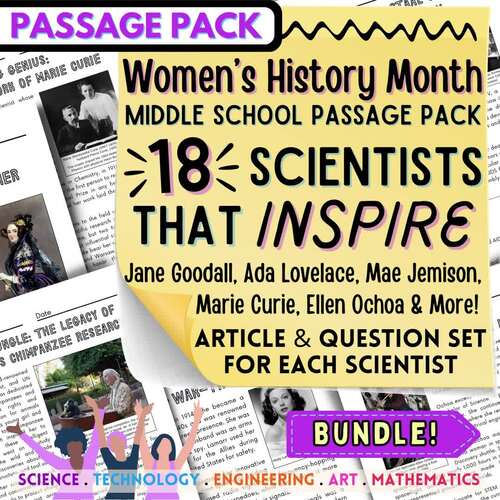 Women's History Month 5 Inspiring Scientists Pack Middle School Volume ...