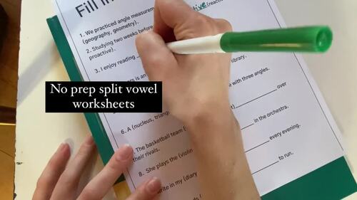 Split vowels: NO PREP phonics worksheets and flashcards | TPT