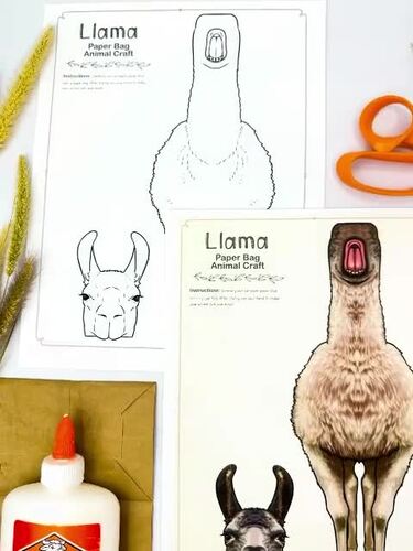 Llama | Paper Bag Puppet | Printable Craft | Llamas by Simply Schoolgirl