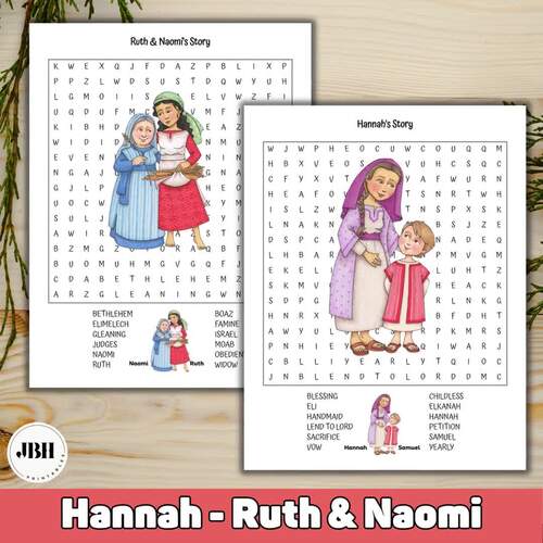 Bible Word Search for Kids – Part 4 - Hannah, Ruth, Naomi, Women of the ...