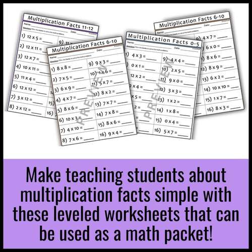 Multiplication Worksheets | Multiplication Facts Practice 0–12 Special ...