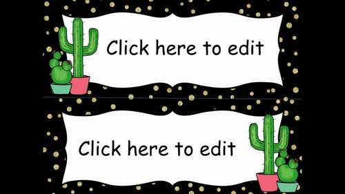 Editable Cactus Theme Name Tags and Labels with Background Choices by ...