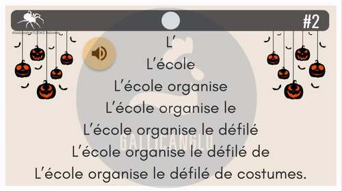 FSL French Halloween Reading fluency passages for beginners Lecture et ...