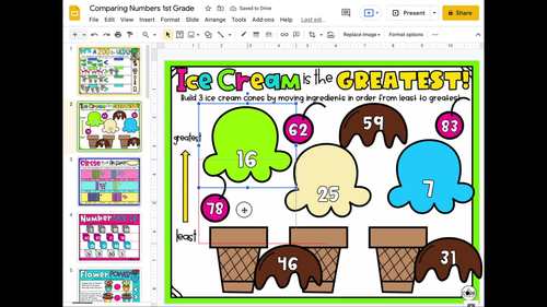 Comparing Numbers - Digital Math Activities - 1st Grade Math Practice