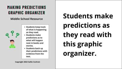 Making Predictions Graphic Organizer for Middle School Students | TPT