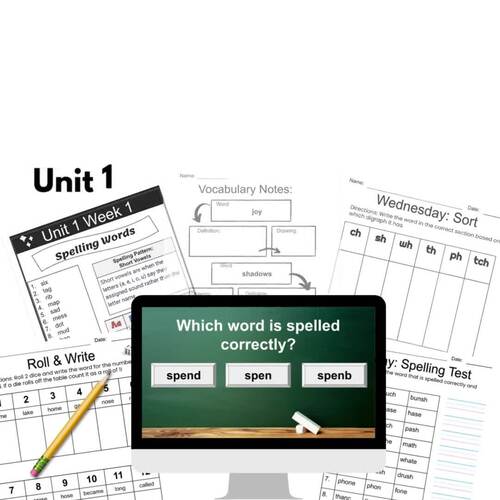 MyView Literacy 2nd Grade Unit 1 Spelling & Vocabulary Special Ed Back ...